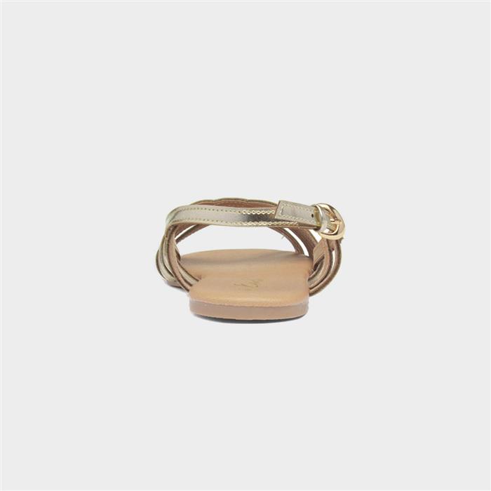 Krush Jeni Womens Gold Strappy Sandal-11100 | shoezone