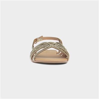 Krush Jeni Womens Gold Strappy Sandal-11100 | shoezone