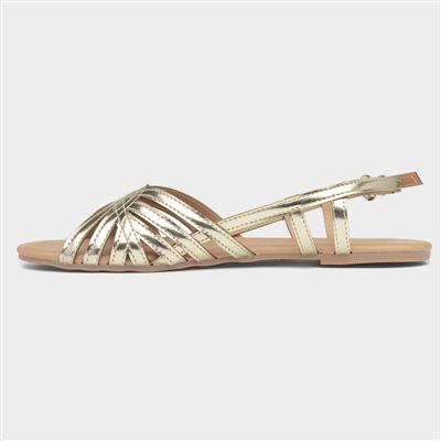 Krush Jeni Womens Gold Strappy Sandal-11100 | shoezone