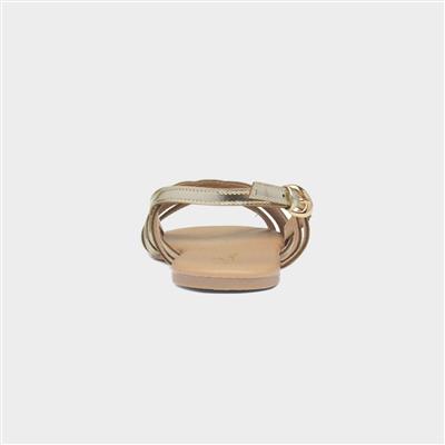 Krush Jeni Womens Gold Strappy Sandal-11100 | shoezone