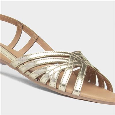Krush Jeni Womens Gold Strappy Sandal-11100 | shoezone