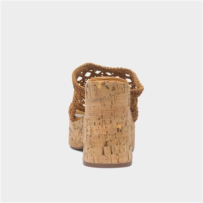 Krush Phoebe Womens Tan Mule Heel Sandal-11296 | shoezone