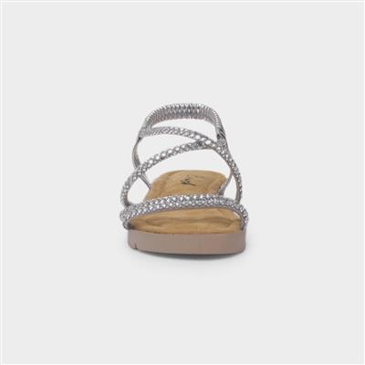 Krush Erica Womens Silver Strappy Sandal-11409 | shoezone