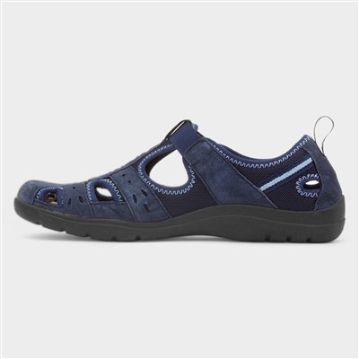 Free Spirit Cleveland Womens Navy Easy Fasten Shoe-12001 | Shoe Zone
