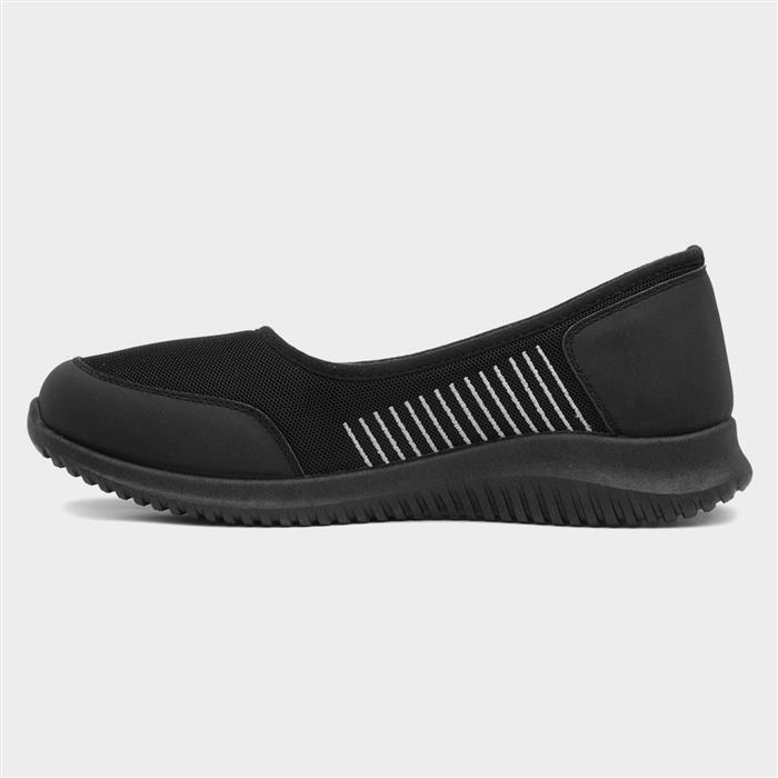 Lilley Womens Black Slip On Casual Shoe-125103 | shoezone
