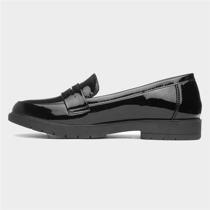 Lilley Womens Black Patent Loafer Shoes-15018 | shoezone