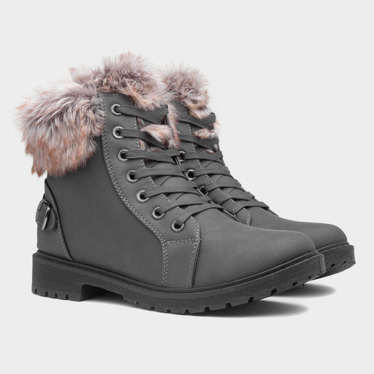 Lilley Maggie Womens Grey Ankle Boot-180035 | Shoe Zone