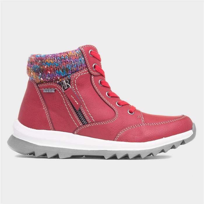 Lunar Buttermere Womens Red Ankle Boot-185123 | Shoe Zone
