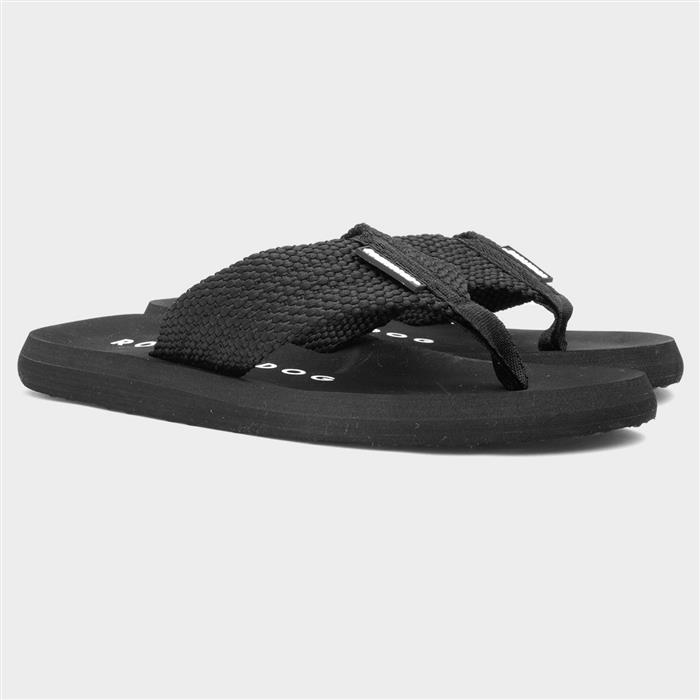 Rocket Dog Adios Womens Black Webbing Flip Flop-190193 | Shoe Zone