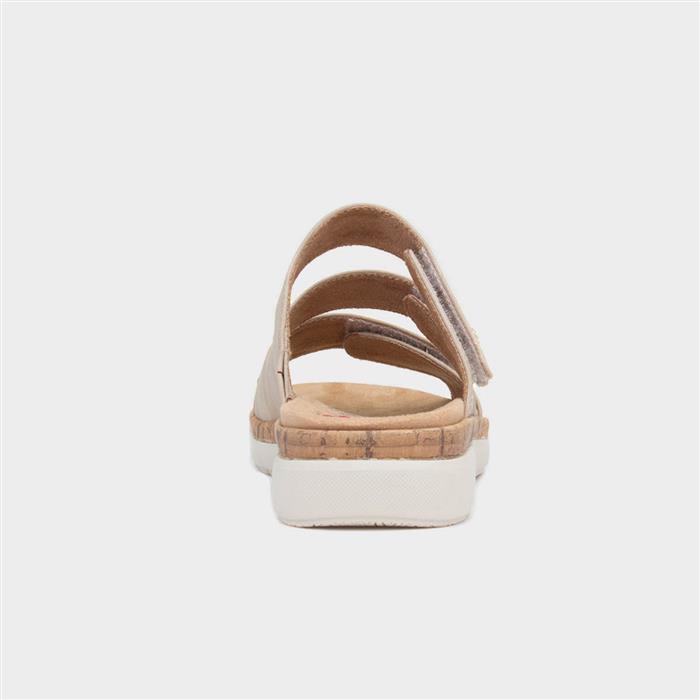 Relife Sylvia Womens Beige Easy Fasten Mule Sandal-19303 | shoezone