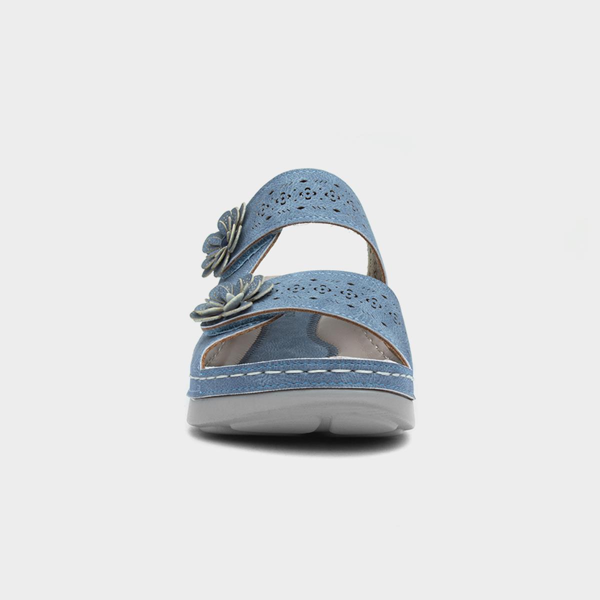 Comfy Steps Madeira Womens Blue Sandal-193044 | Shoe Zone