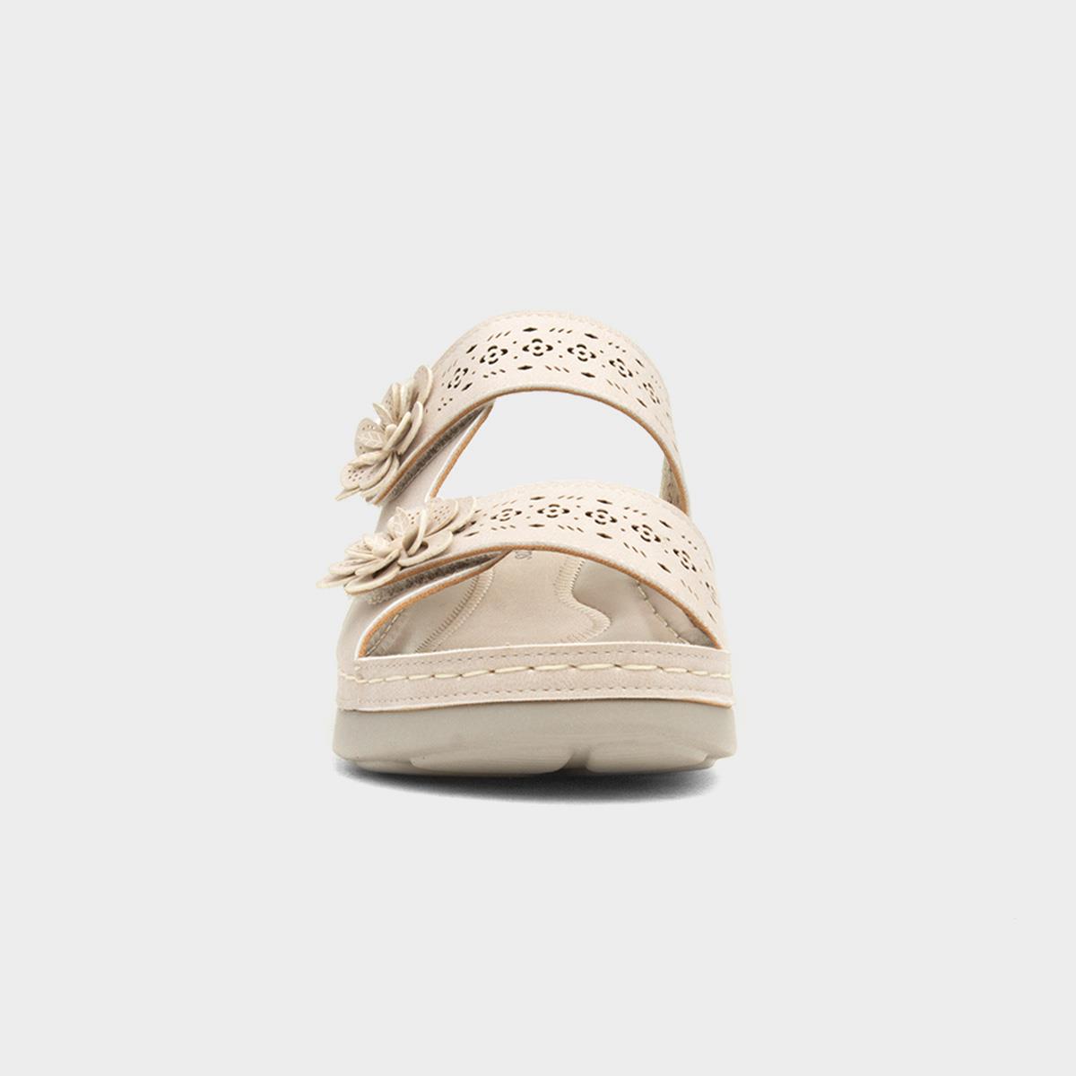 Comfy Steps Madeira Womens Beige Mule Sandal-19304 | Shoe Zone