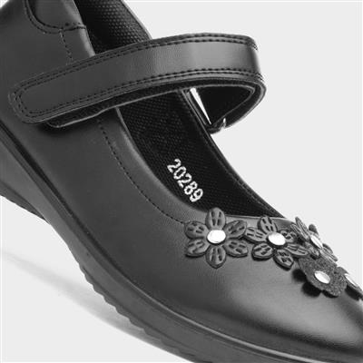 Walkright Fawn Girls Black School Shoe-20289 | shoezone