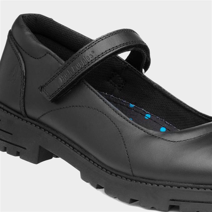 Hush Puppies Talisman Girls Black Leather Shoe-204044 | shoezone