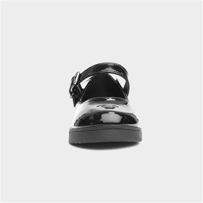 Little Diva Isla Girls Black Patent School Shoe-20412 | shoezone