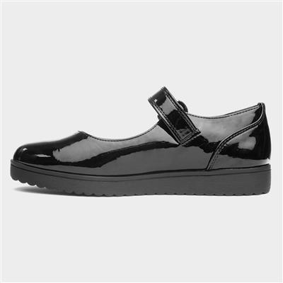 Little Diva Isla Girls Black Patent School Shoe-20412 | shoezone