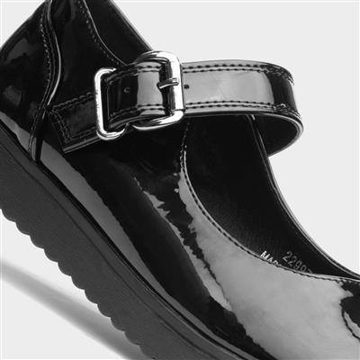Little Diva Isla Girls Black Patent School Shoe-20412 | shoezone