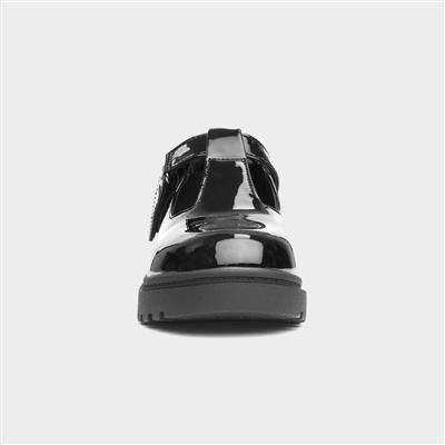 Little Diva Carly Girls Black Patent School Shoe-20506 | shoezone