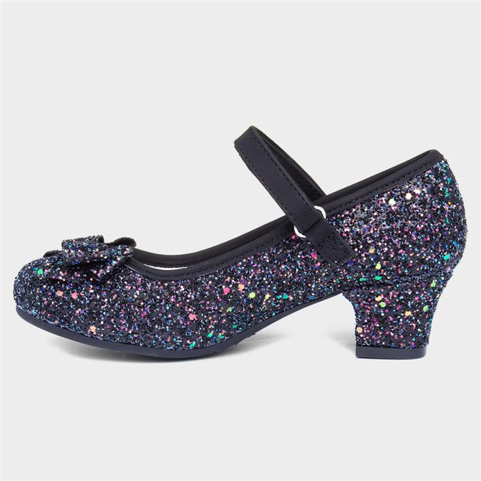 Lilley Sparkle Roxanna Girls Black Glitter Heel-208021 | shoezone
