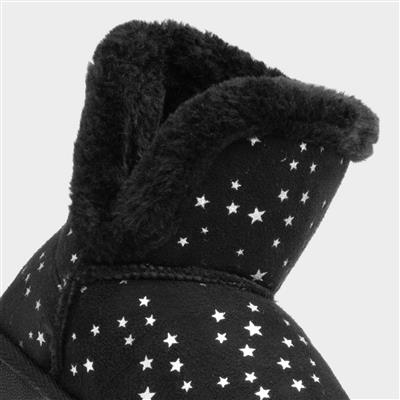 Walkright Floss Girls Black Faux Fur Lined Boot-281038 | Shoe Zone