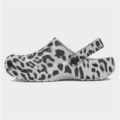 Crewe Kids Grey Leopard Print EVA Clog-29813 | shoezone