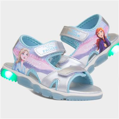 Disney Frozen Kids Metallic Light Up Sandals-29969 | shoezone
