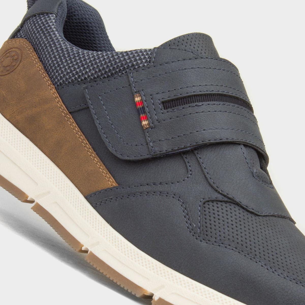 Relife Stephen Mens Navy Easy Fasten Shoe-52042 | Shoe Zone