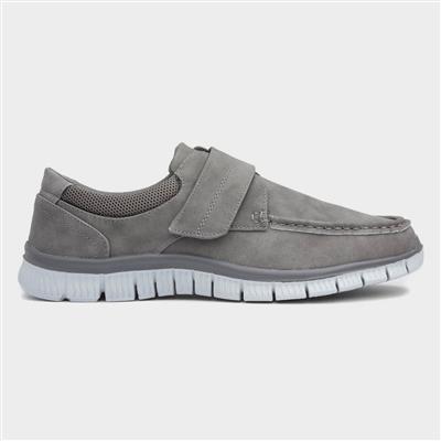 Cushion Walk Greg Mens Grey Easy Fasten Shoe-520443 | Shoe Zone