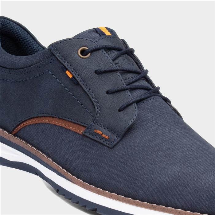 Relife Alfie Mens Navy Lace Up Wide Fit Shoe-520451 | shoezone