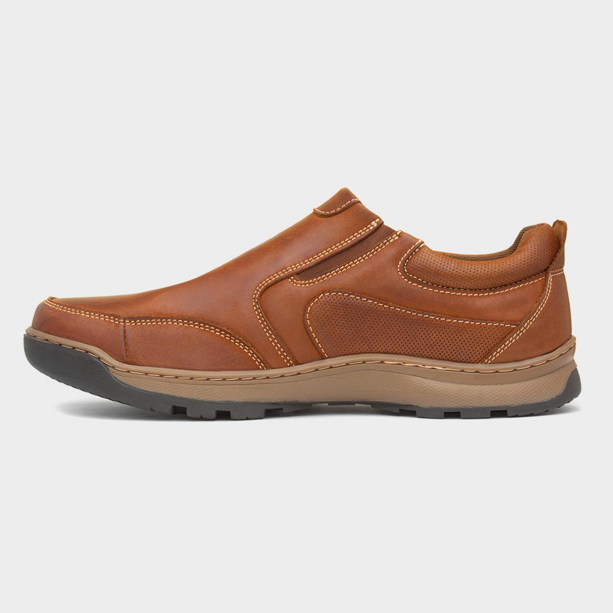 Hush Puppies Jasper Mens Tan Leather Slip On Shoe-52045 | Shoe Zone