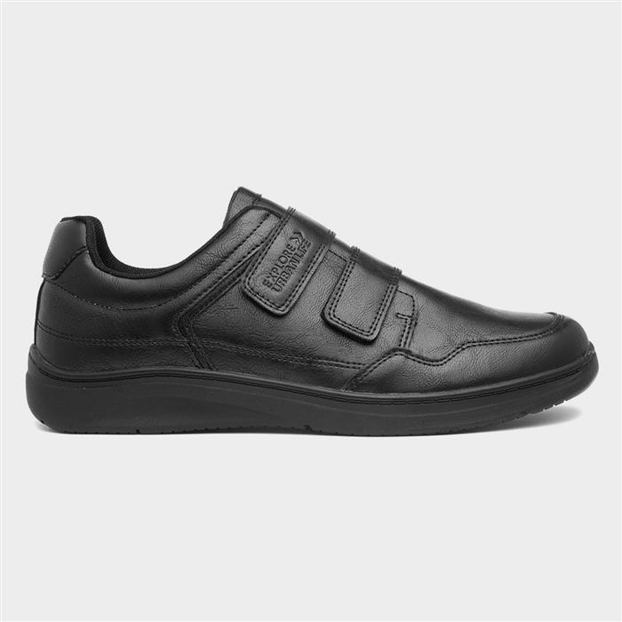 Comfy Steps Richard Mens Black Easy Fasten Shoe-520492 | Shoe Zone