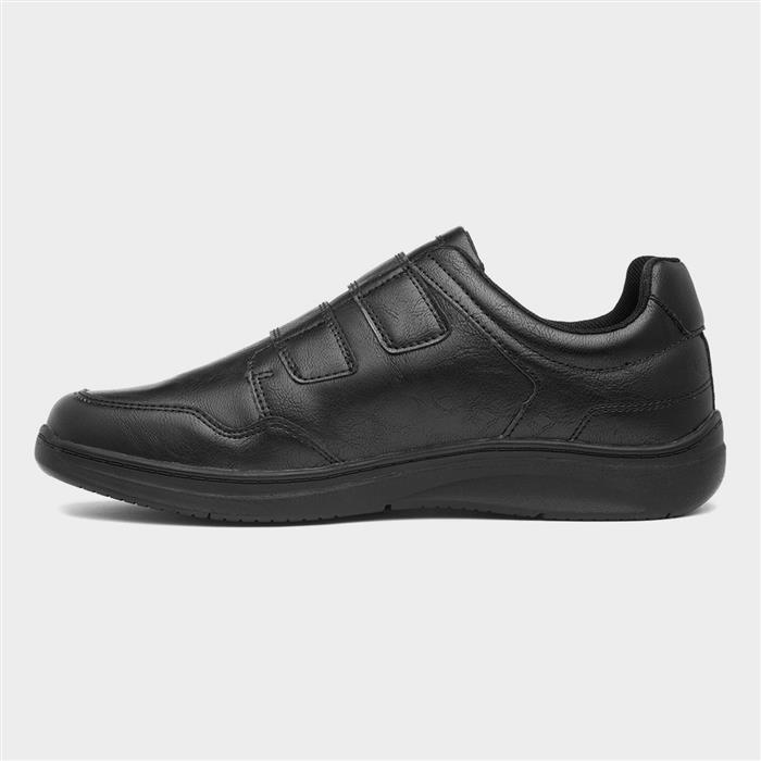 Comfy Steps Richard Mens Black Easy Fasten Shoe-520492 | shoezone