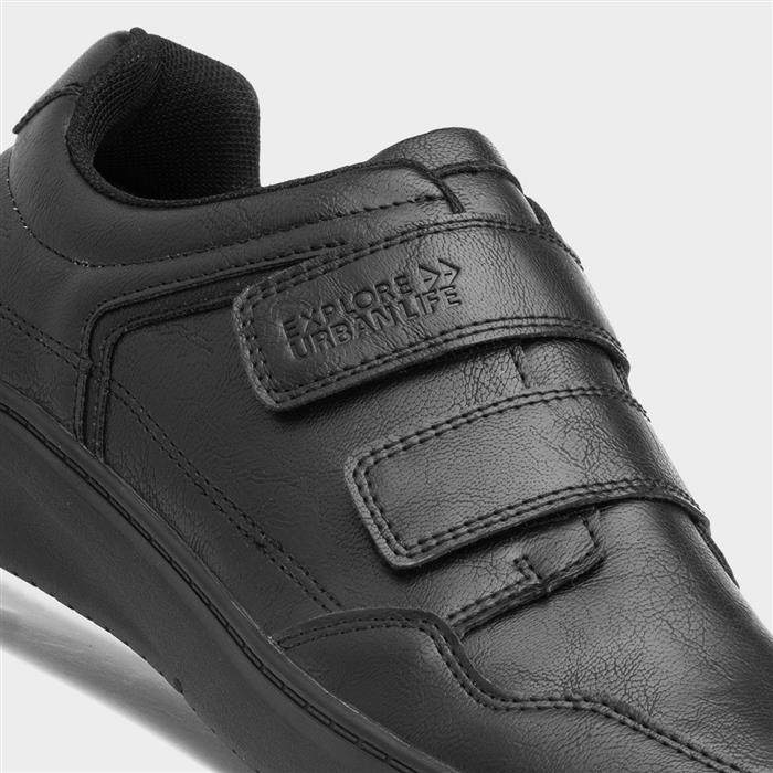 Comfy Steps Richard Mens Black Easy Fasten Shoe-520492 | Shoe Zone