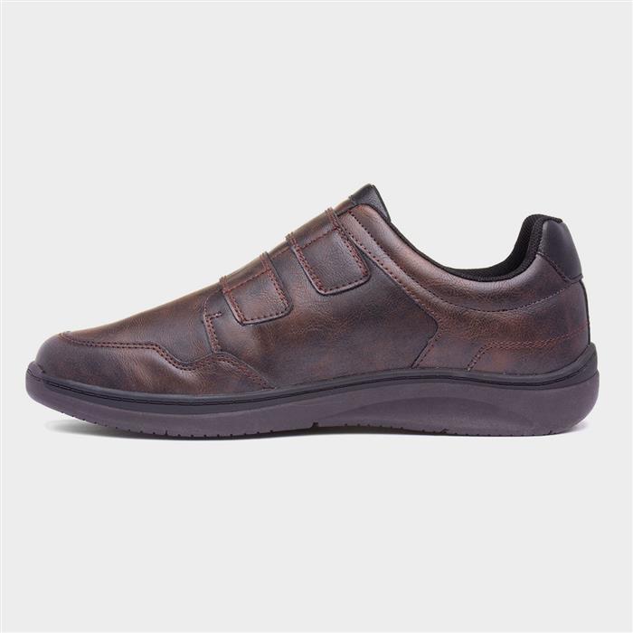 Comfy Steps Richard Mens Brown Easy Fasten Shoe-520494 | shoezone