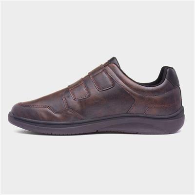 Comfy Steps Richard Mens Brown Easy Fasten Shoe-520494 | Shoe Zone