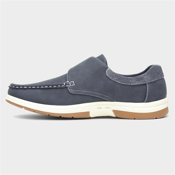 Hobos Elton Mens Blue Easy Fasten Casual Shoe-52295 | Shoe Zone