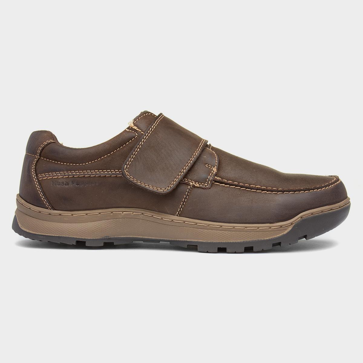 Hush Puppies Casper Mens Brown Leather Shoe-52394 | Shoe Zone