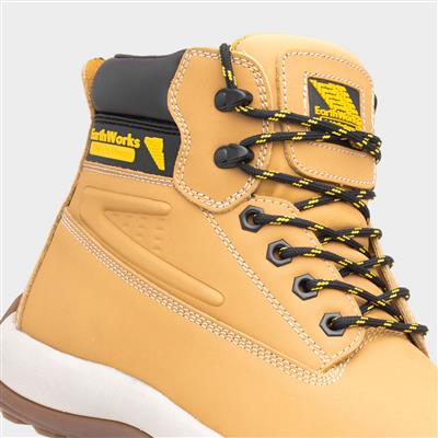 EarthWorks Mortar Mens Honey Leather Safety Boot-558132 | Shoe Zone