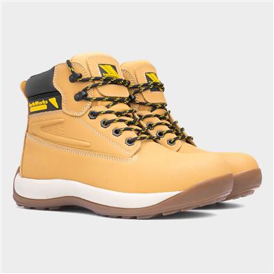 EarthWorks Mortar Mens Honey Leather Safety Boot-558132 | Shoe Zone
