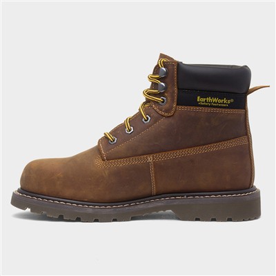 EarthWorks Ladder Mens Brown Leather Safety Boot-55821 | shoezone