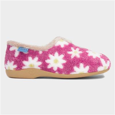 Lunar Daisy Womens Pink Full Slipper-69296 | Shoe Zone