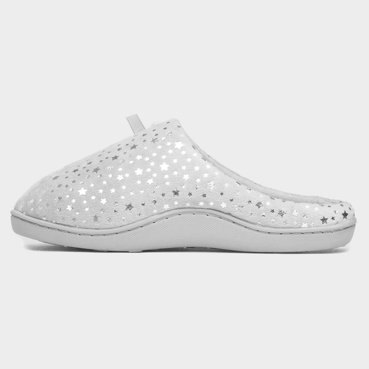 The Slipper Company Clara Womens Grey Mule Slipper-69334 | Shoe Zone