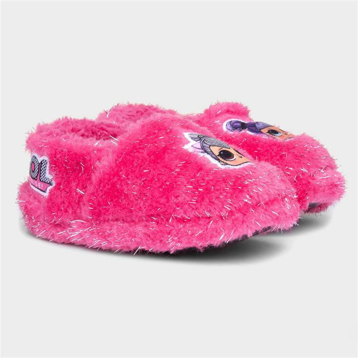 LOL Surprise Kids Pink Sparkly Slipper-699429 | Shoe Zone