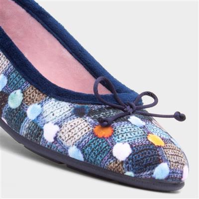Lunar Magic Womens Blue Pump Slipper-699624 | Shoe Zone