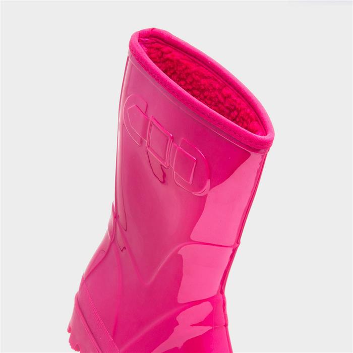 Rainstorm Womens Pink Patent Warm Lined Welly-79338 | shoezone