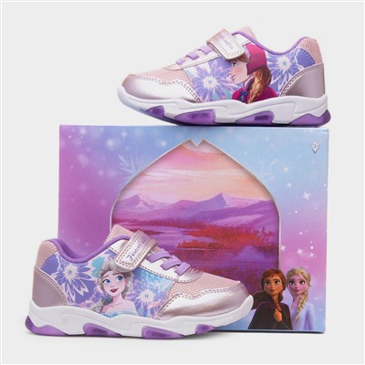Disney Frozen Kids Purple Light Up Trainers-80001 | Shoe Zone