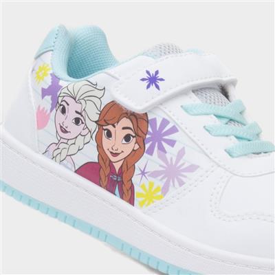 Disney Frozen Kids White Easy Fasten Trainer-80739 | shoezone