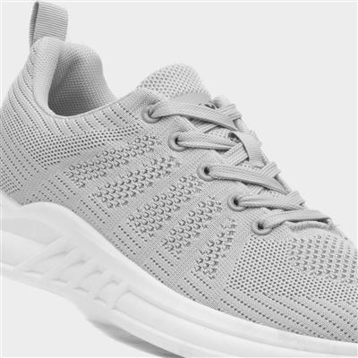XL Ross Mens Grey Knitted Lace Up Trainer-83006 | Shoe Zone