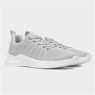 XL Ross Mens Grey Knitted Lace Up Trainer-83006 | Shoe Zone