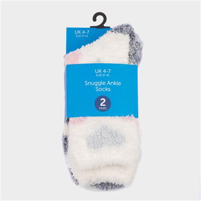 Womens 2 Pack Snuggle Ankle Socks-994024 | shoezone